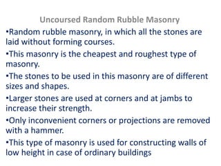 Types of stone masonry | PPTX