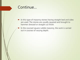 Types of stone masonry | PPTX