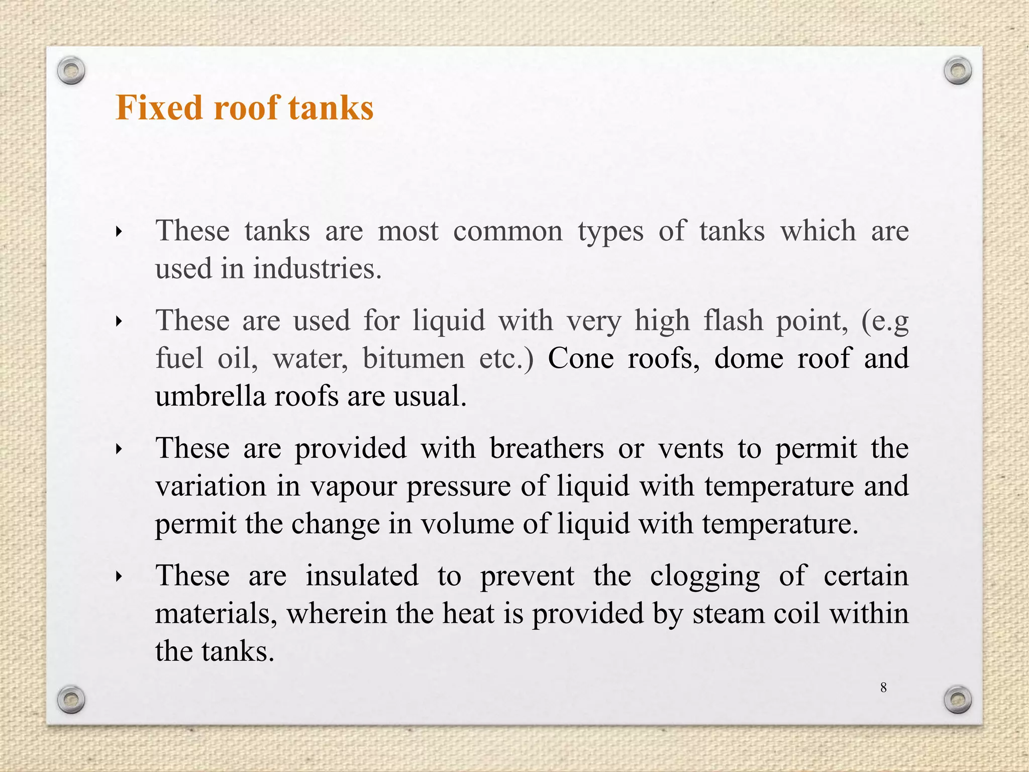 Types of storage tanks | PPTX