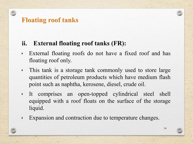 Types of storage tanks | PPTX | Chemistry | Science