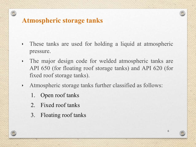 Types of storage tanks | PPTX | Chemistry | Science