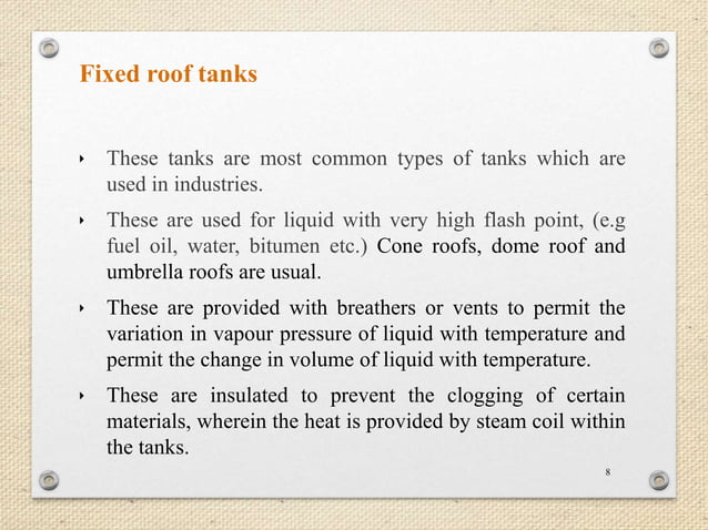 Types of storage tanks | PPTX | Chemistry | Science
