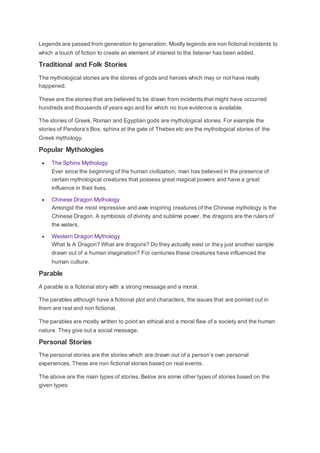 Types of stories | DOCX