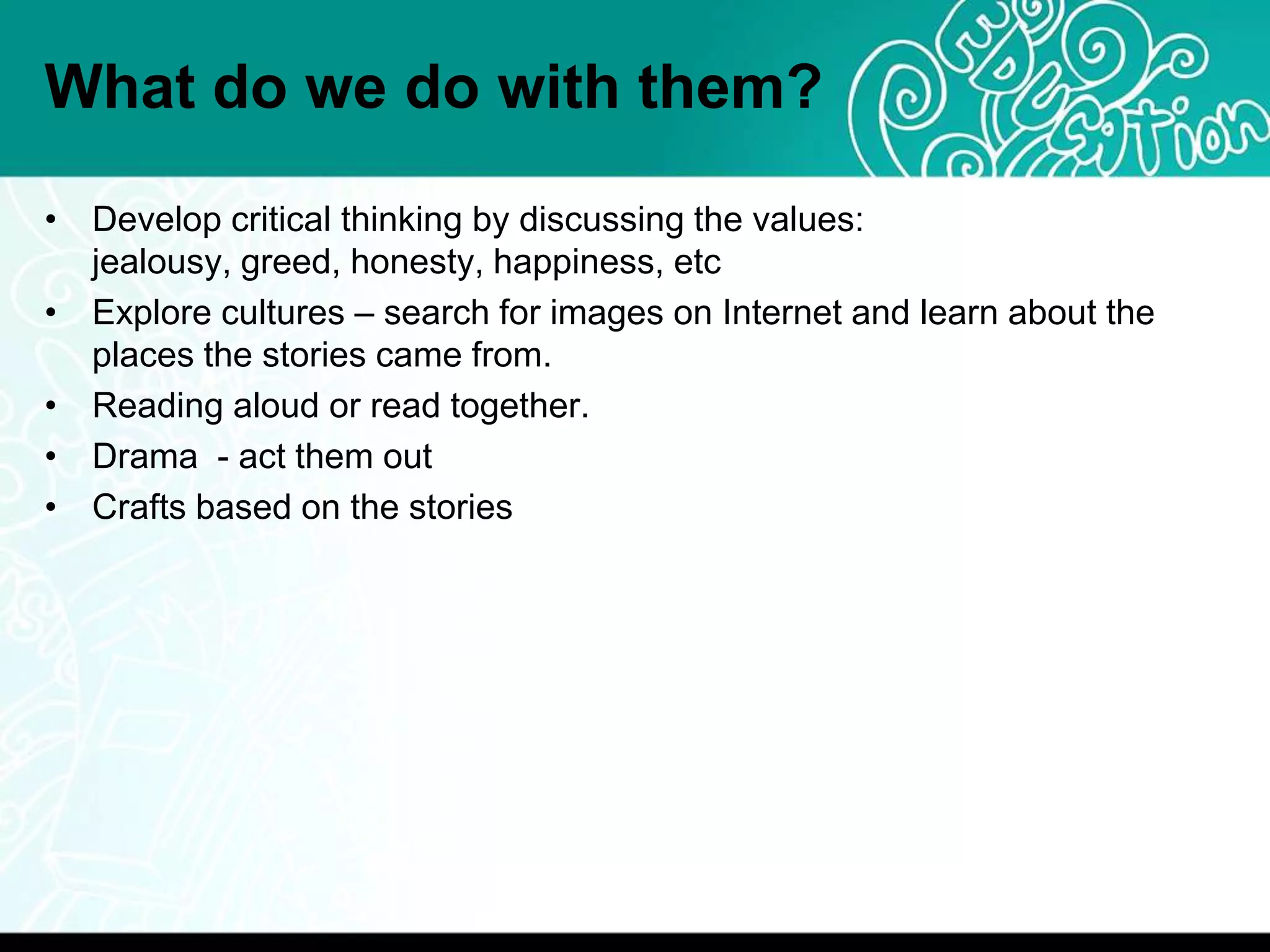 Types of stories for children | PPTX