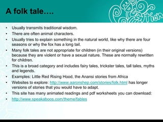 Types of stories for children | PPTX