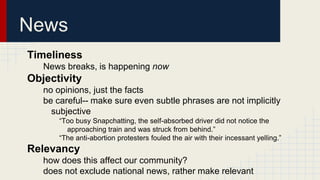 Types of Stories - Journalism 2015 | PPTX