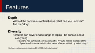 Types of Stories - Journalism 2015 | PPTX
