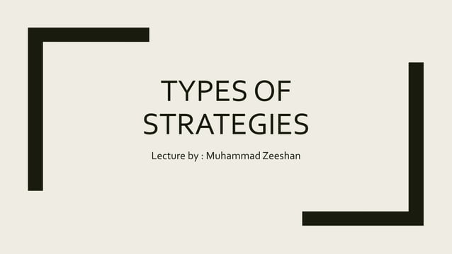Types of strategies | PPTX