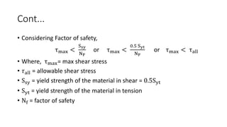 Types of stresses and theories of failure (machine design & industrial ...