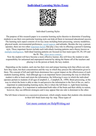 Types Of Students Essay | PDF