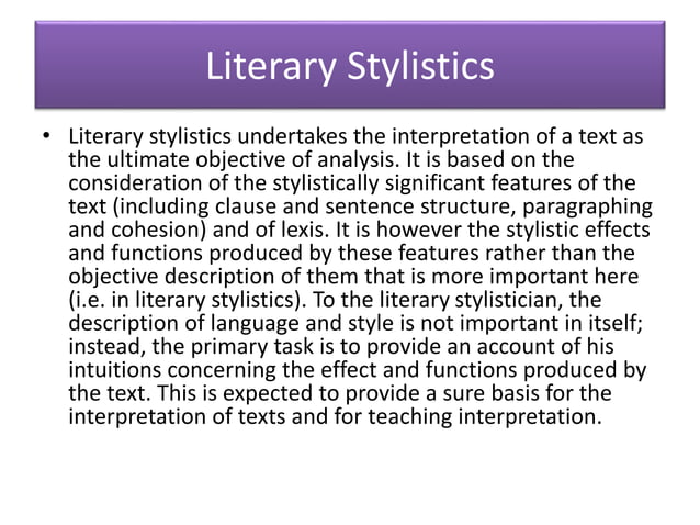 Types of Stylistics (2).pptx stylistics m | PPTX | Education