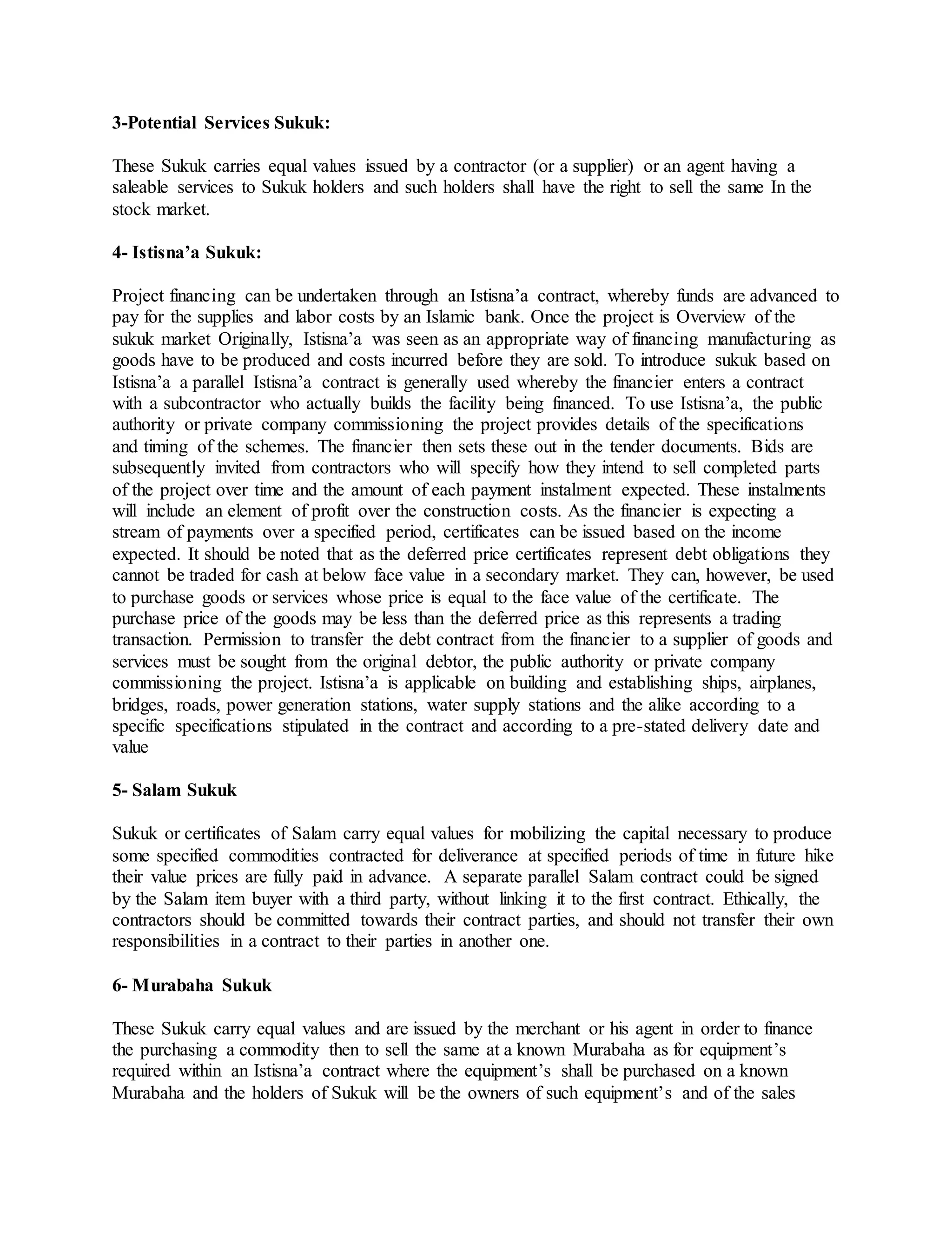 Types of sukuk | PDF
