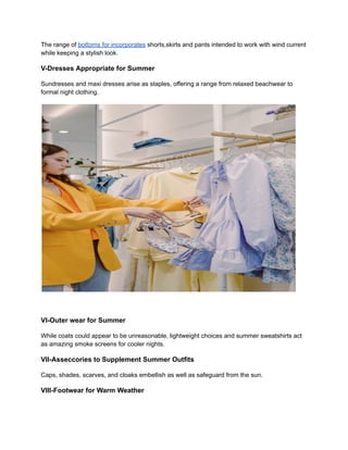 Types of summer clothes.pdf | Women\'s Outerwear | Women\'s Clothing