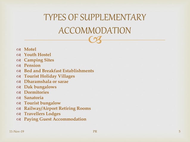 Types of supplementary hotels | PPTX | Hotels and Motels | Travel Type