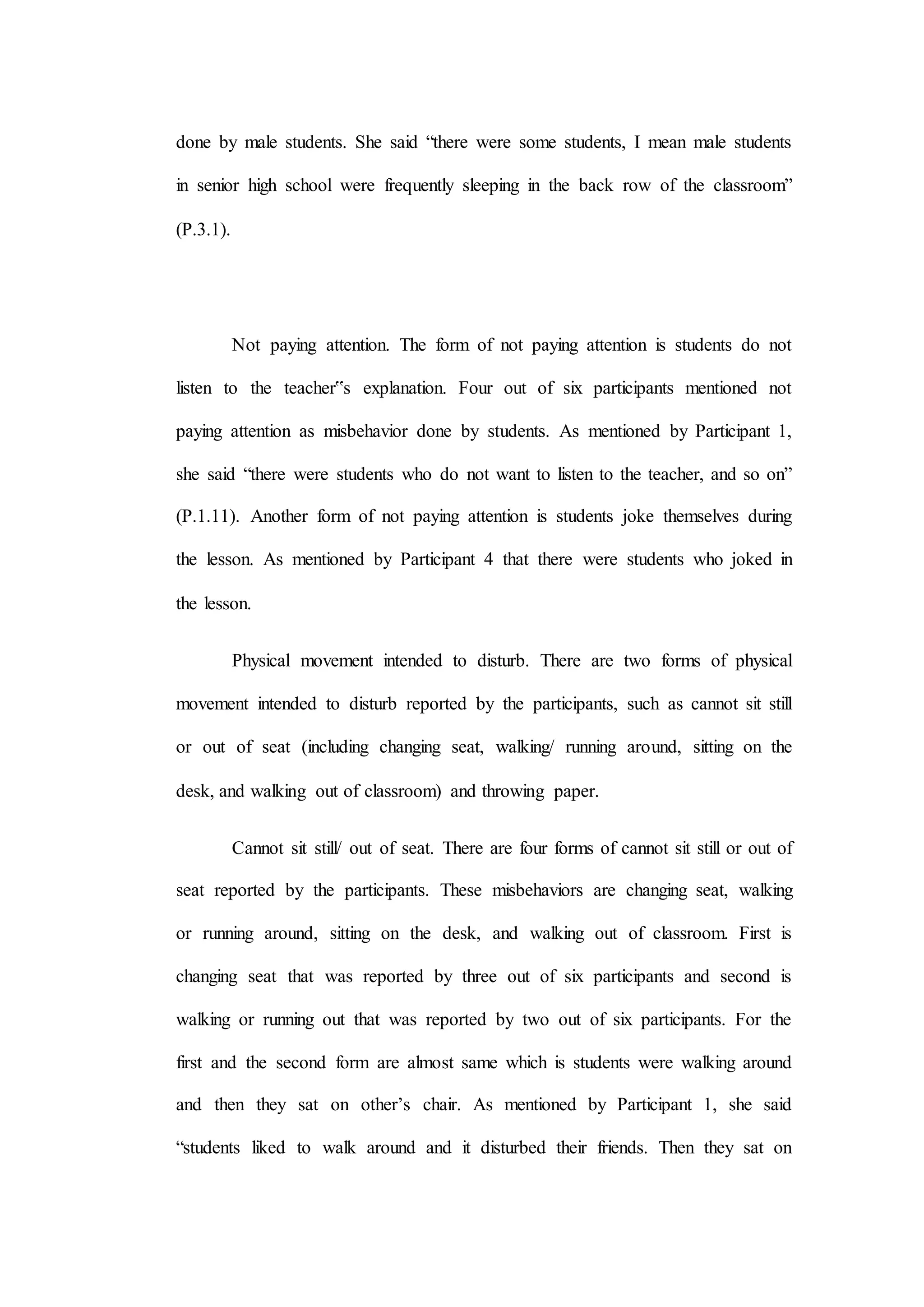Types of surface misbehavior | DOCX