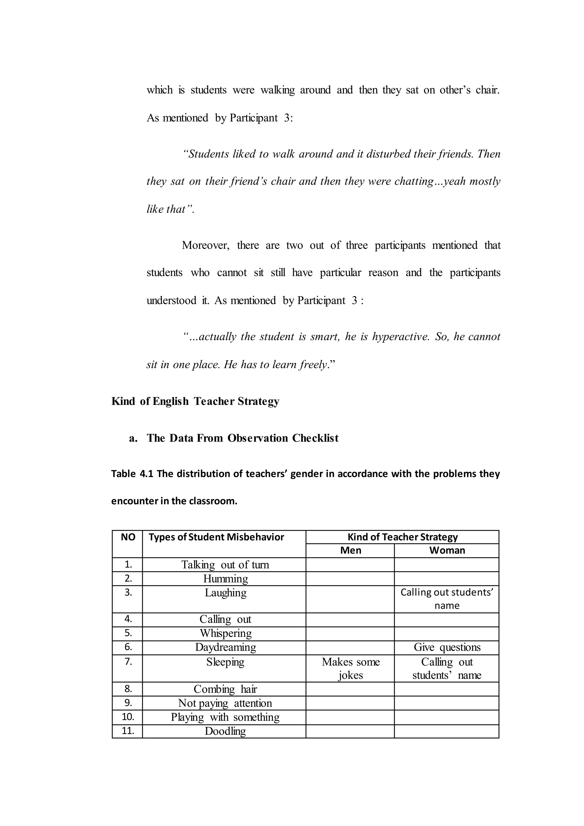 Types of surface misbehavior | DOCX