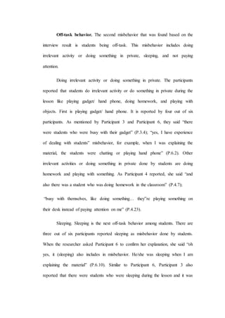 Types of surface misbehavior | DOCX