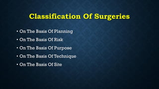 Types & Purpose of Surgery | PDF