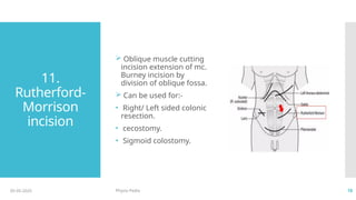 Surgical incision (Physiotherapy) (General Surgical Incision) | PPT