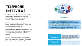 Types of survey research.pptx , Telephone Interviews | PPTX