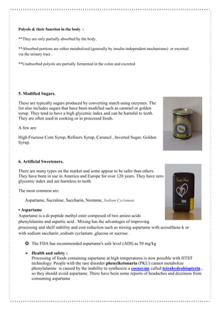 Types of sweetener | DOCX