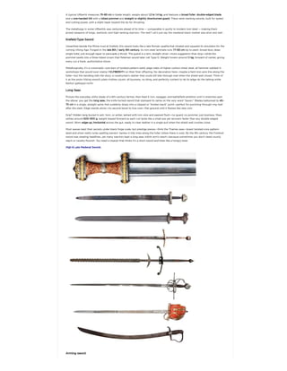 Types of Swords - nobliecustomknives.com