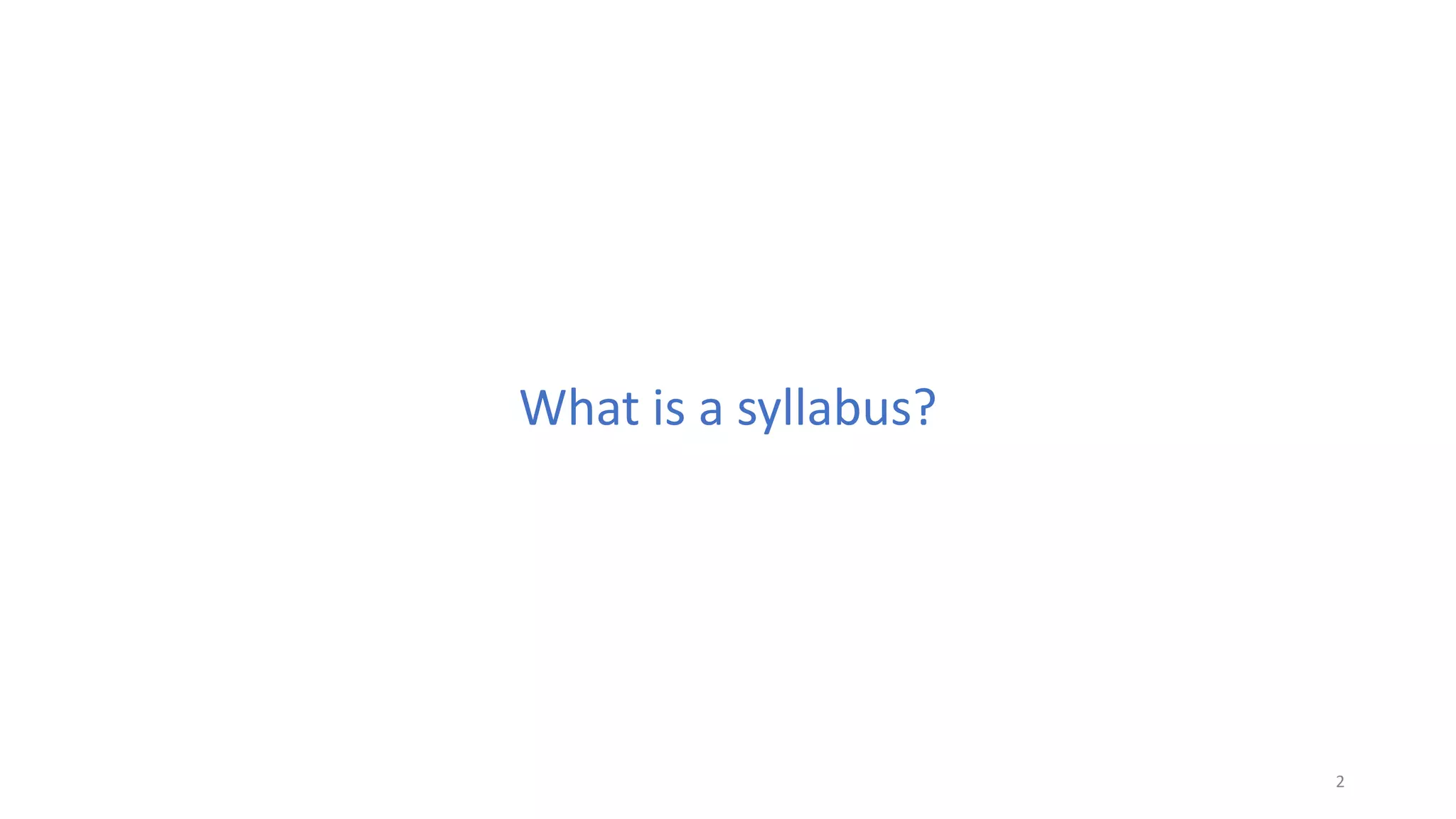 Types of Syllabus | PDF