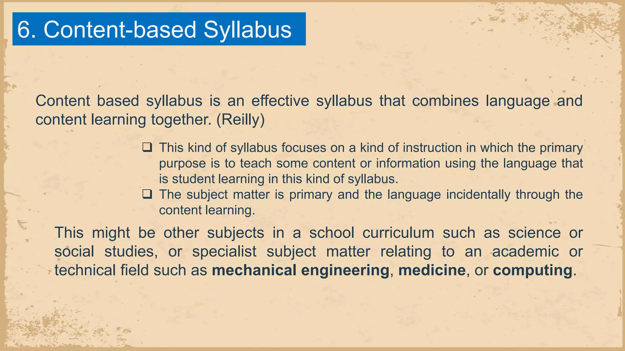 Types of Syllabus | PDF