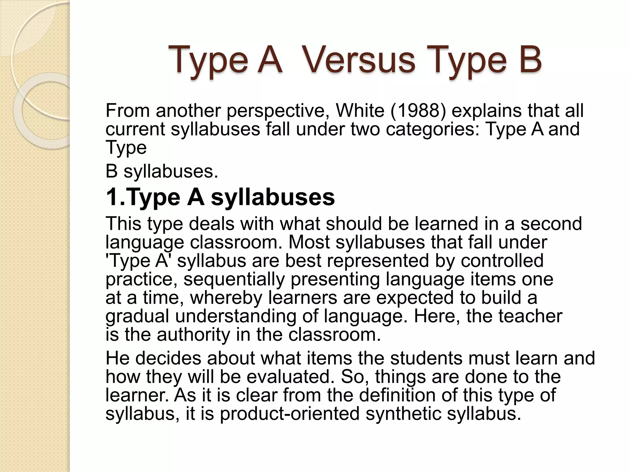 Types of syllabus design | PPTX