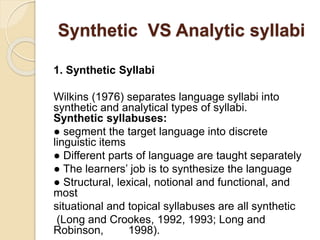 Types of syllabus design | PPTX