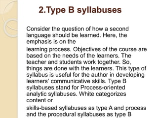 Types of syllabus design | PPTX