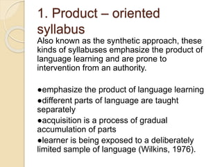Types of syllabus design | PPTX