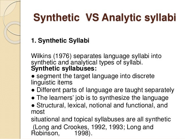 Types of syllabus design