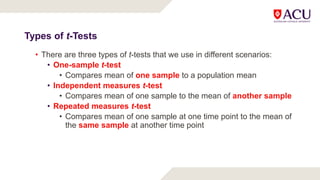 Introduction to Statistics: Types of T-Tests | PDF