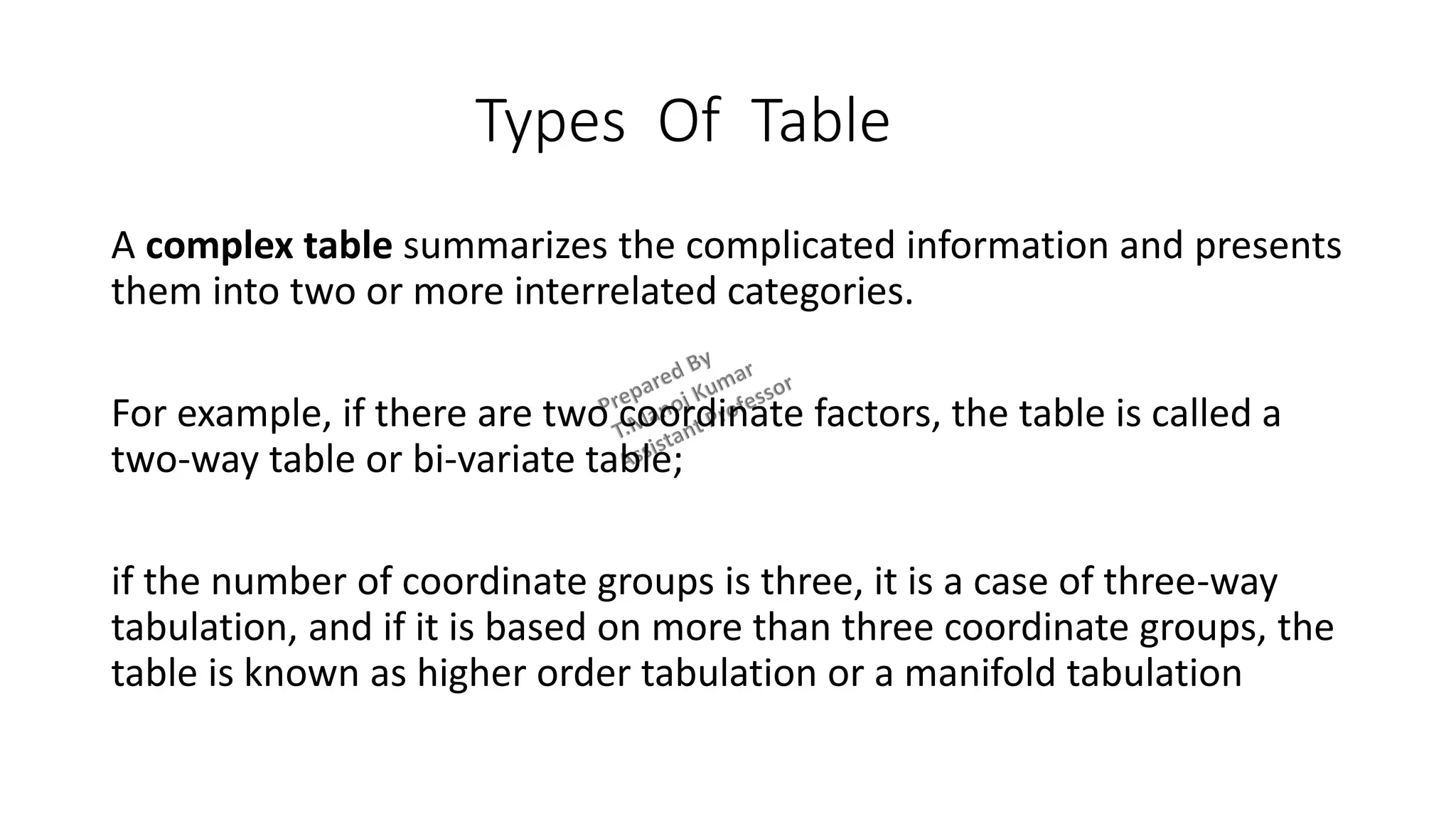 Types of table | PDF