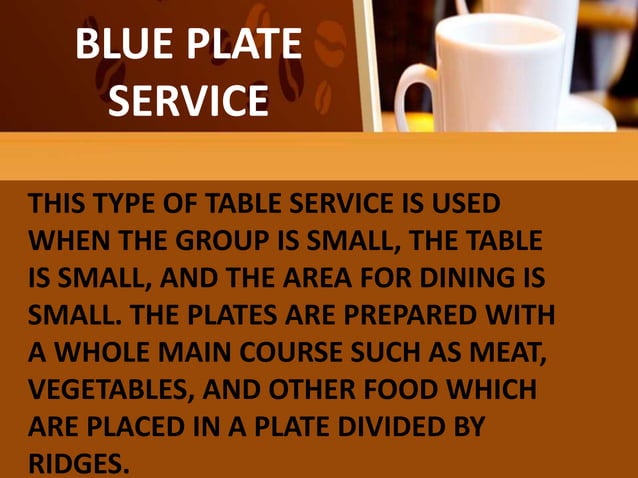 Types of table service | PPTX | Dining Out | Food & Drink