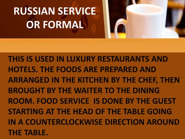 Types of table service | PPTX