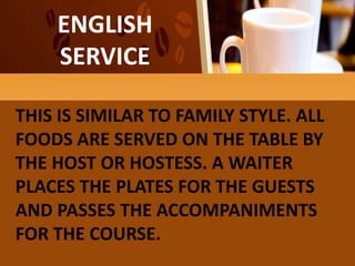 Types of table service | PPTX