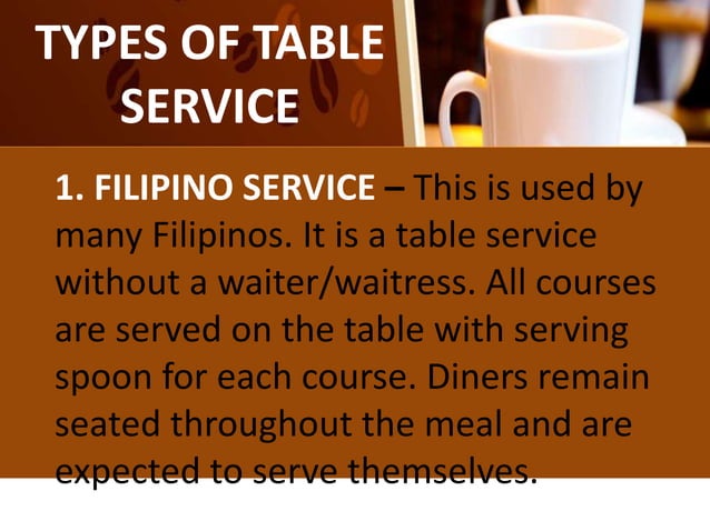 Types of table service | PPTX