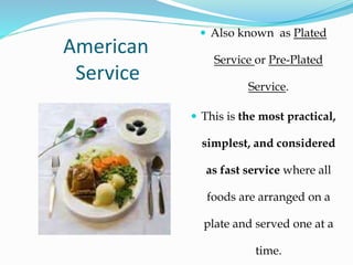 Types of F&B Table Service & Types of Guests | PPTX