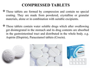 TYPES OF PHARMACEUTICAL TABLETS: A short note | PPTX