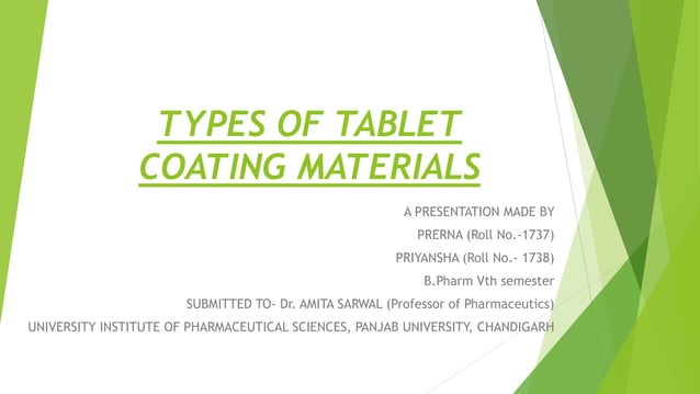 Types of tablet coating | PPTX