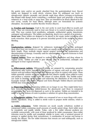 Types of tablets | DOCX