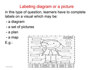 Types of tasks in an english language test | PPTX