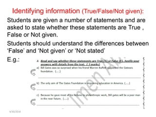Types of tasks in an english language test | PPTX