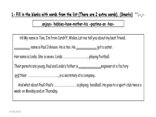 Types of tasks in an english language test | PPTX