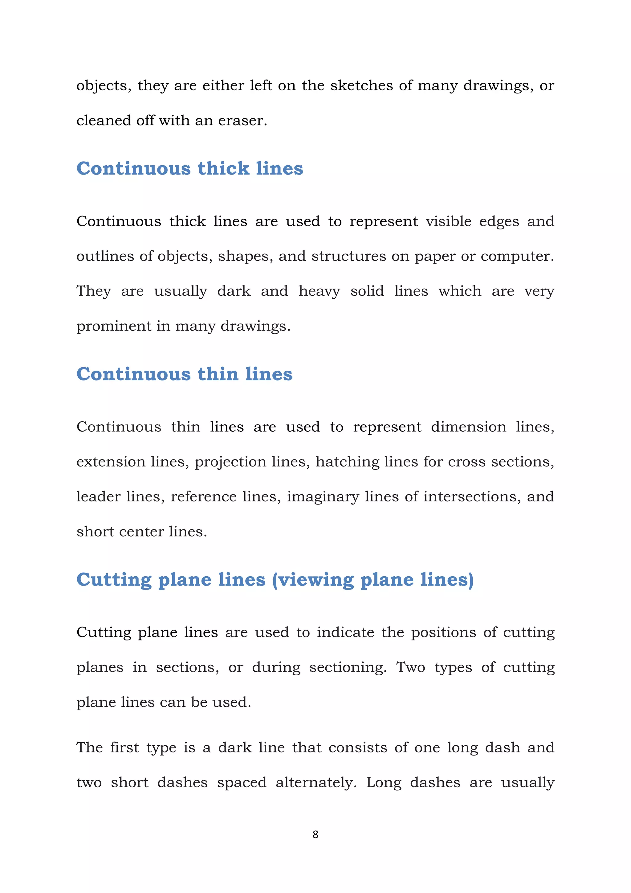 Types of Technical & Engineering Drawing Lines and Their Uses | PDF