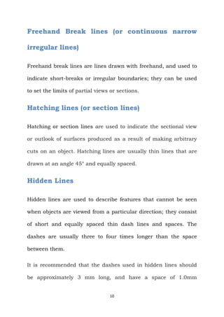 Types of Technical & Engineering Drawing Lines and Their Uses | PDF