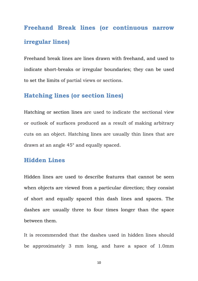 Types of Technical & Engineering Drawing Lines and Their Uses | PDF