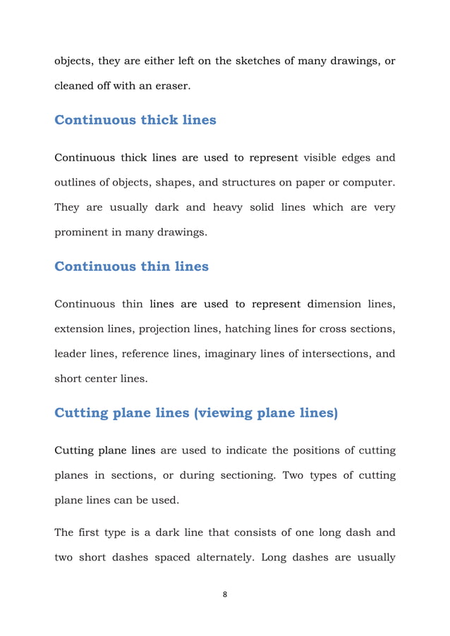 Types of Technical & Engineering Drawing Lines and Their Uses | PDF